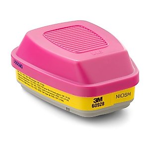 3M P100 Respirator Cartridge/Filter 60928, 1 Pair, Helps Protect Against Organic Vapors, Chlorine, Hydrogen Chloride, Sulfur Dioxide, Hydrogen Sulfide, Hydrogen Fluoride and Particulates
