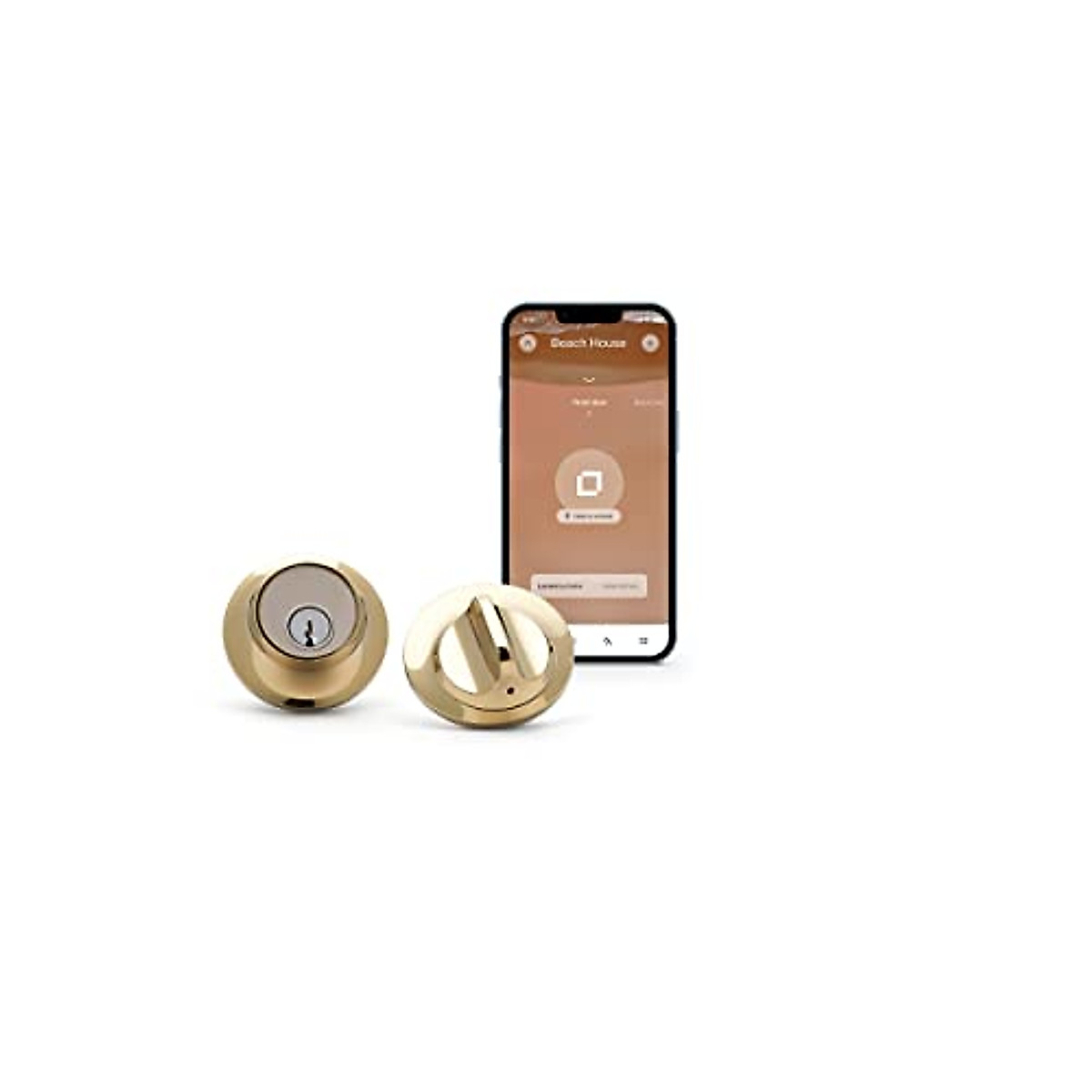 Level Home Inc. Level Lock Smart Lock Touch Edition - Smart Deadbolt for Keyless Entry Using Touch, Key Card or Smartphone, Bluetooth Lock, Compatible with Apple HomeKit, Polished Brass