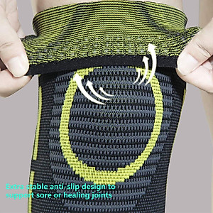 Compression Knee Sleeve, 1 Pair Best Knee Brace Support for Men & Women, Knee Support for Arthritis, ACL, Running, Pain Relief, Injury Recovery, Basketball and More Sports (2020)