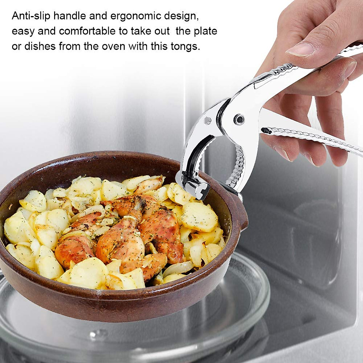 Hot Pot Clip, Zinc Alloy Oven Clip Pliers Grip Grabber for Hot Pot Plate Baking Tray Pan Dish