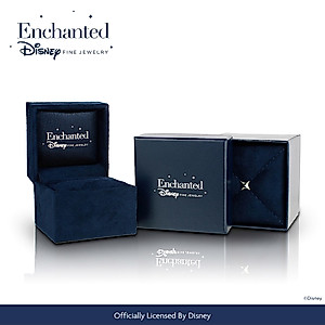 Jewelili Enchanted Disney Fine Jewelry 14K Rose and White Gold with Black Rhodium 9/10 Cttw Black Diamond Maleficent Bridal Ring, Size 8