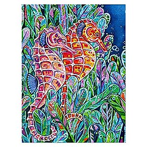 Americanflat 500 Piece Jigsaw Puzzle, 18x24 Inches, Seahorses Art by Eve Izzett