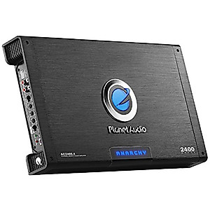 Planet Audio AC2400.4 Anarchy Series Car Audio Amplifier - 2400 High Output, 4 Channel, Class A/B, High/Low Level Inputs, High/Low Pass Crossover, Bridgeable, Full Range, For Stereo and Subwoofer