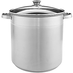 McSunley Stockpot with Encapsulated Bottom Base, 16 Qt, Stainless Steel