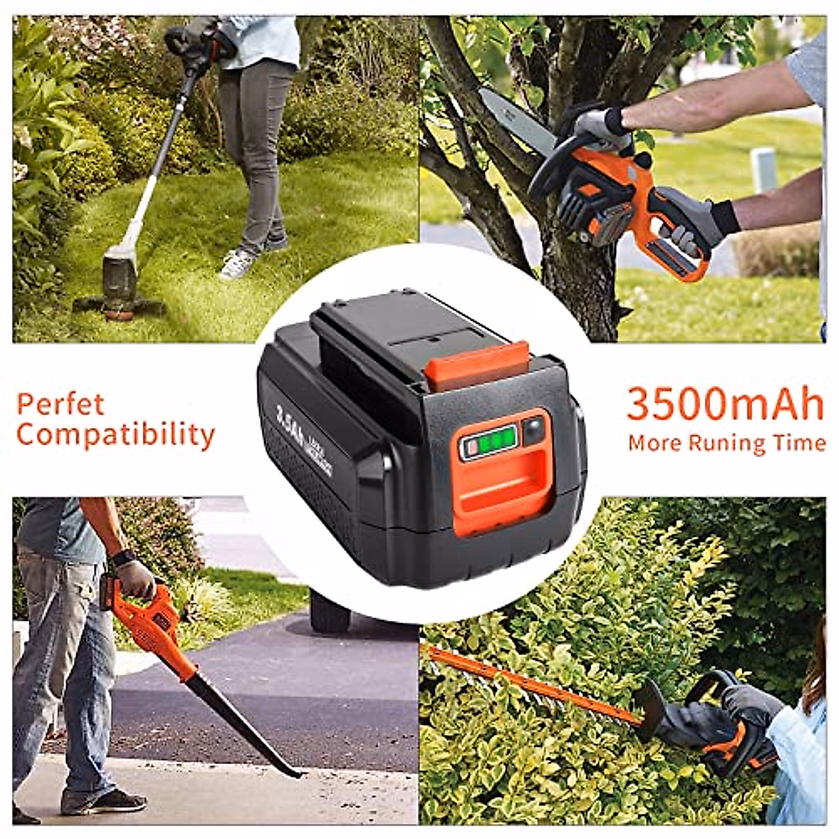 Upgrade 3500mAh 40V LBXR36 Battery Replacement for Black & Decker 40V Max Lithium Battery LBXR36 LBX2040 LBXR2036 LBX1540 LBX2540 Tools LST136 LHT2436B LSW36 LCC340C LCS1240B Tool Power Battery