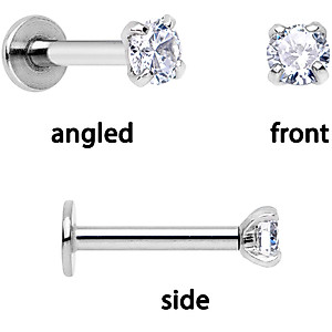 Body Candy 16G Black Anodized Steel 3PC Tragus Earring Women Helix Red Rose Cartilage Stud Earring Set 1/4"