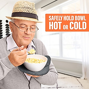 RS Collections 4 Pieces Microwave Bowl or Pot Holders Microwave bowl holder set to keep food warm Heat Resistant Potholder Protector Large Hot Pads Microwave Plate Holder(Gray)