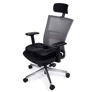 TheComfortZone Seat Cushion for Office Chair Memory Foam Coccyx Cushion Butt Pillow for Sciatica Tailbone & Back Pain Relief Long Sitting Office Desk Gaming Chair Car Seat Cushion Driving-Black