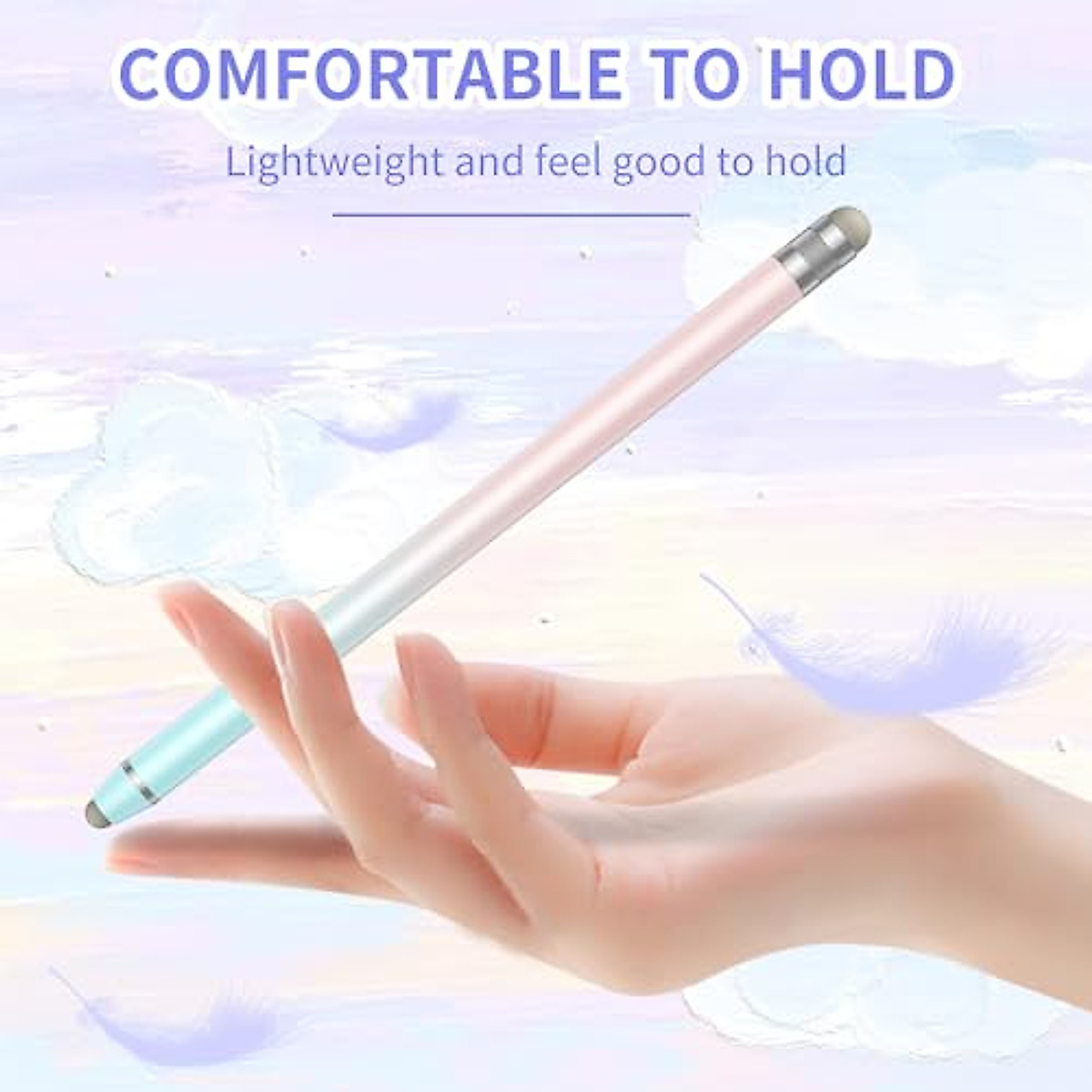 Stylus Pens for Touch Screens(3 Pcs), High Sensitivity Fiber Tips Capacitive Stylus for iPad iPhone Tablets Samsung Galaxy All Universal Touch Screen Devices (Gradient Blue)
