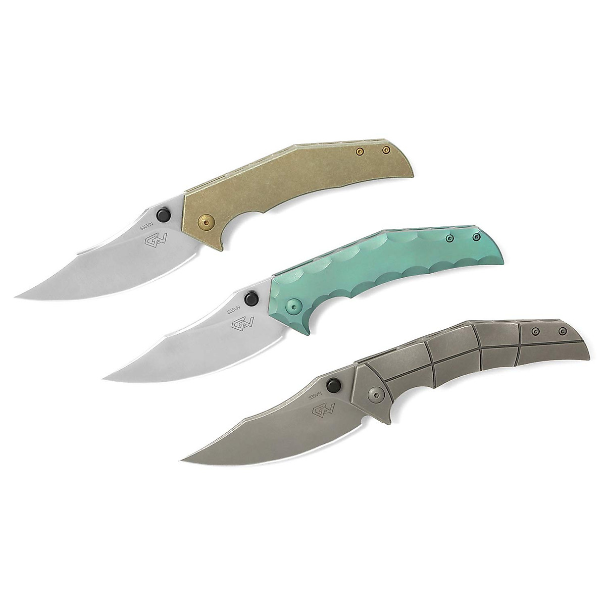 DROP Massdrop + Gavko Thresher Titanium Frame Lock Pocket Knife, Pelagic Sand, Right Hand