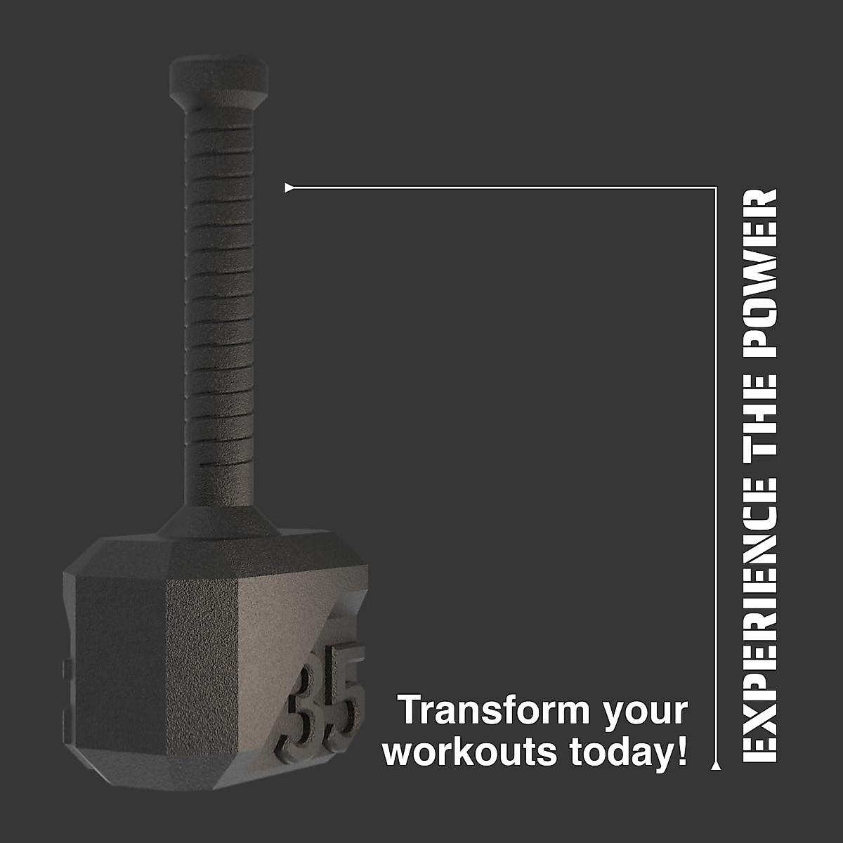 Tribe WOD Hammer Kettlebell 35LB | Thor Hammer 16kg for Cardio Training | Hand weights & workout Home Gym Equipment sets for Women & Men (15-70lb) | Stormbreaker Shake weight