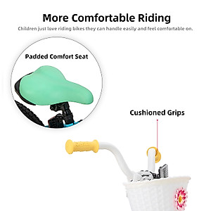 JOYSTAR 14 Inch Kids Bike for 3 4 5 Years Girls 14" Toddler Girl Bicycle with Training Wheels and Coaster Brake for 3-5 Years Kids 85% Assembled Macarons