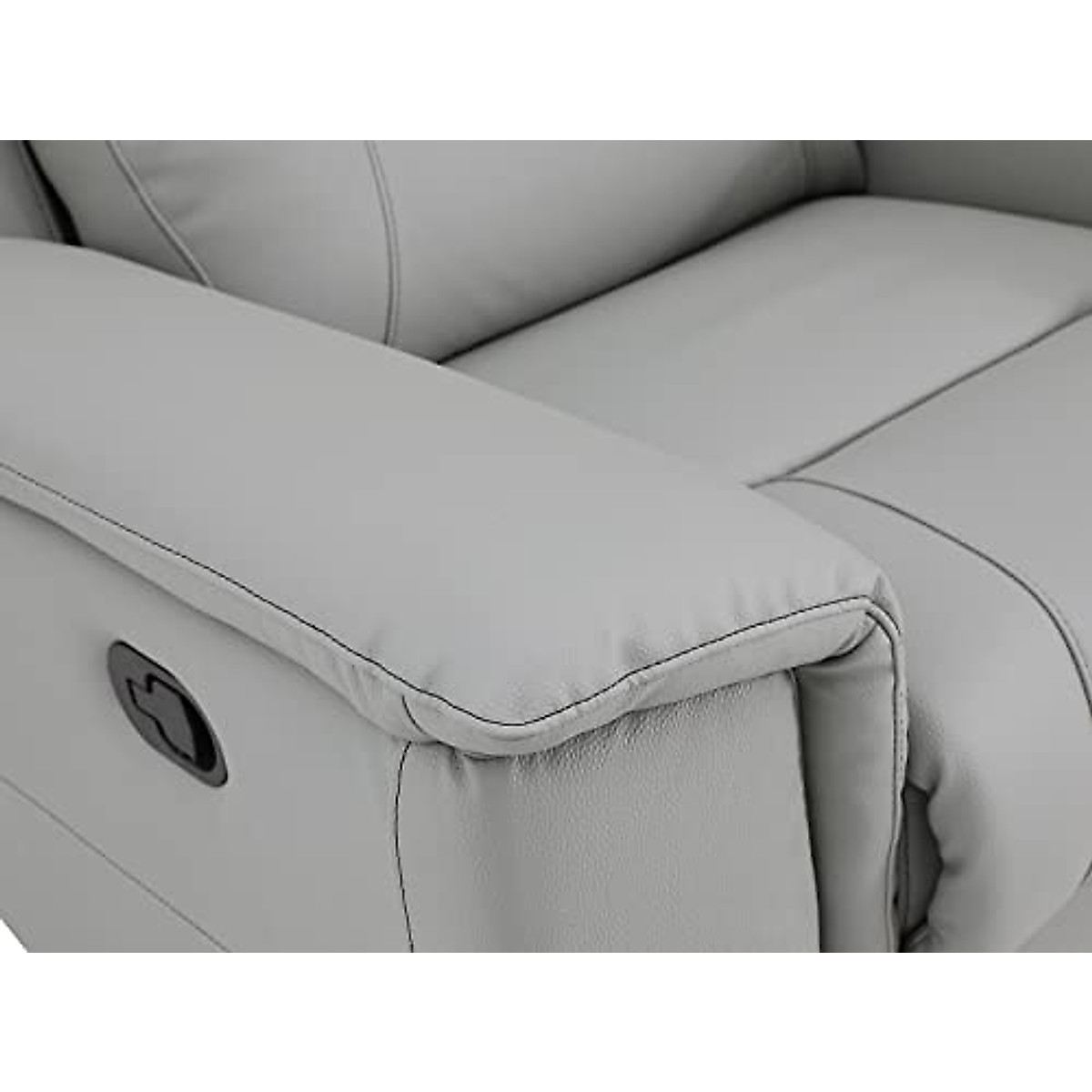 Blackjack Furniture Walker Leather Match Upholstered Reclining Living Room Sofa, Gray