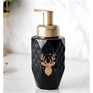 Bottles Bottle Black Ceramics Soap Dispenser Foaming Soap Dispenser with Pump for Kitchen Or Bathroom Counter-top Dispenser Holder