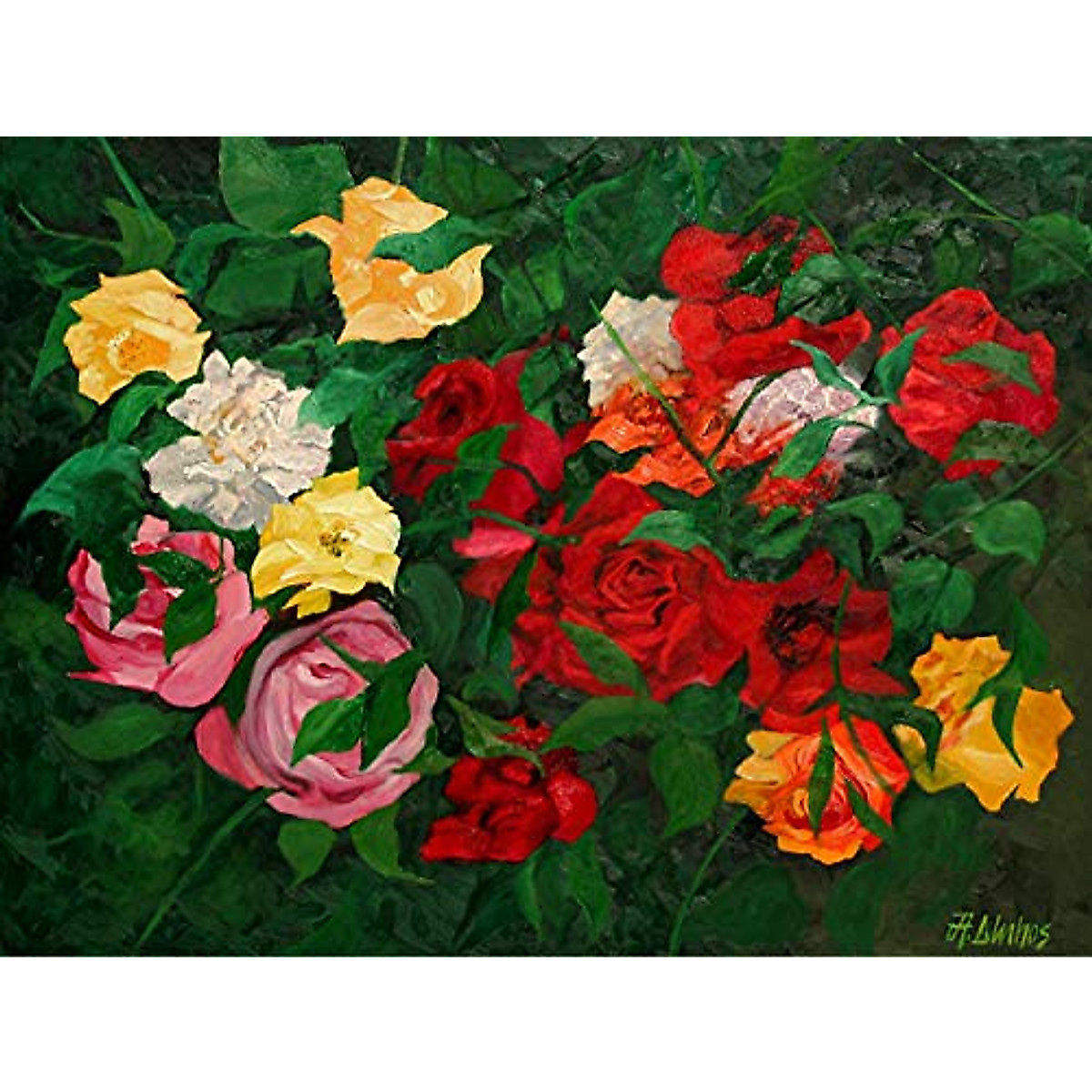 Enlaced, Still Life Rose Flowers By Internationally Renowned Artist Andre Dluhos