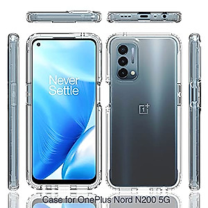 Dzxouui for Oneplus Nord N200 5G Case with 2 Pack Screen Protector, One Plus Nord N200 Case, Crystal Shockproof Bumper Hybrid Clear TPU Protection Cover Phone Case for Oneplus Nord N200 5G(Clear)