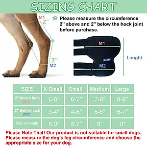 GenetGo Dog Canine Rear Leg Hock Joint Brace Compression Brace Wrap Sleeve for Protection,Sprain and Injury Prevention,Ankle Brace with Knee Support for Dogs-Large