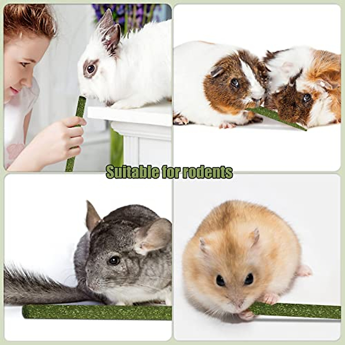 DELEMI 20pcs Natural Timothy Hay Sticks,Guinea Pig Chinchilla Rabbits Chew Toys Small Animals Treats Bunny Toys,Timothy Grass Molar Sticks Good for Pets Rats Bunny Teeth Health (Timothy Hay Sticks)