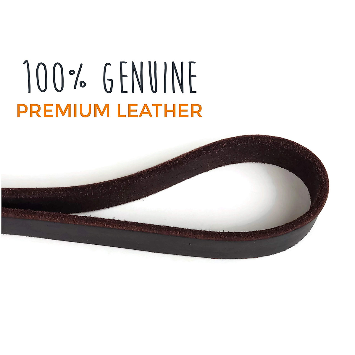 Mighty Paw Short Dog Leash - Training Traffic Lead with Carabiner Clip - Dog Leash Training Lead - Short Slip Lead Dog Leash - Short Lead Dog Training - Dog Carabiner Clip - Brown - 12 Inches