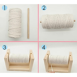 WellieSTR 1PC (M/20cm) Wooden Crochet Yarn Holder, Revolving Yarn Storage for Crochet Yarn Ball Knitting & Crochet Supplies, Horizontal Wood Yarn Ball Holder