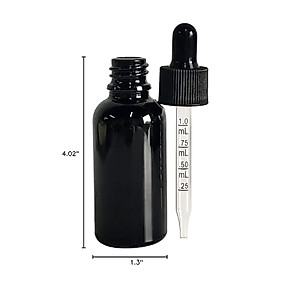BEGIKET 1 oz Black Glass Dropper Bottle, 12 Pack 30ml Black Glass Bottles with Glass Eye Dropper, for Essential Oils, Aromatherapy Oil, Beard Oil, Perfume, Leak Proof Travel Bottles for Liquids