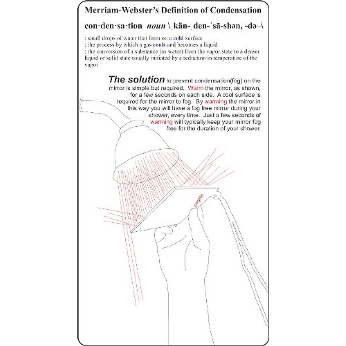ReflectXL Shower Mirror. Our Largest Mirror - Shatterproof - Easily Eliminate Fog and Shadows for a Clear Fogless Reflection (Unclad)