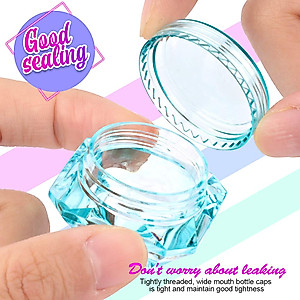 40Pcs Cosmetic Containers, HNYYZL 3 Gram Sample Empty Container Plastic Travel Pot Jar, for Eye Shadow Nails Powder Jewelry Earrings Lotion Cream Sample Make-up Storage(8 Colors, 3ML)