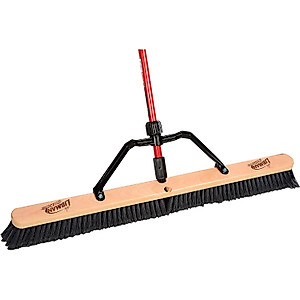 Libman Black Recycled PET Heavy Duty Push Broom with Handle