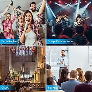 Aveek Wireless Microphones, Karaoke Dynamic Microphone for Speakers with Rechargeable Receiver(Work 6hs), for Singing, Party, Wedding, DJ, Speech (2 Packs)