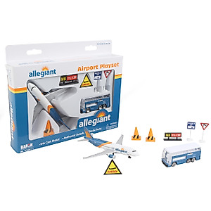 Daron Allegiant Air Airport Playset with Die-Cast Metal Model Airplane with Plastic Parts, Cars and Transportation Toys for Kids Ages 3+