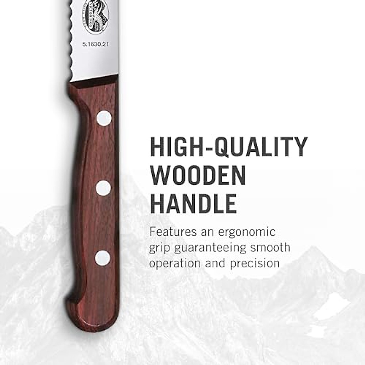 Victorinox Bread Knife - Serrated Bread Knife for Kitchen Accessories - Cut Bread, Pastries & More - Wooden Handles, 8.25"