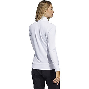 adidas Women's Standard Textured Full Zip Jacket, White, Medium