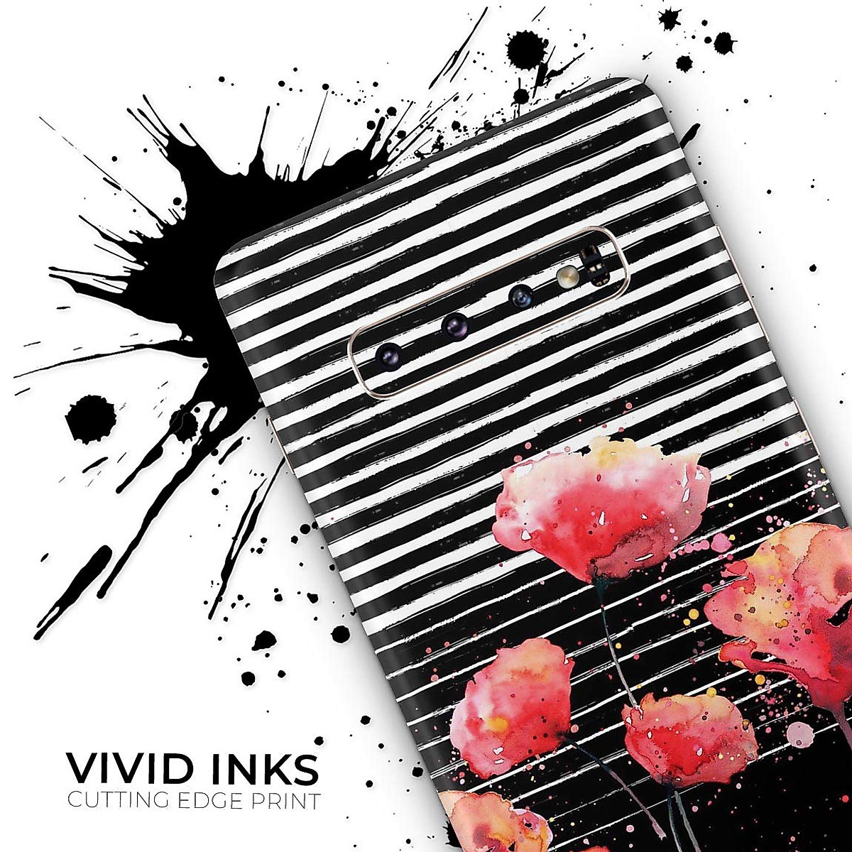 DesignSkinz Karamfila Watercolo Poppies V7 Protective Vinyl Decal Wrap Skin Cover Compatible with The Samsung Galaxy S20 (Screen Trim & Back Glass Skin)