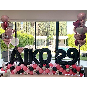 Black Letter K Balloons, 40 Inch Alphabet K Letter Balloons Foil Mylar Big Letter Balloons for Birthday Party Anniversary New Year Graduation Wedding Decorations