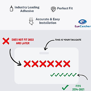 EyeCatcher Pro Series Tailgate Letter Inserts Fits 2014-2021 (Mono Black USA Flag)