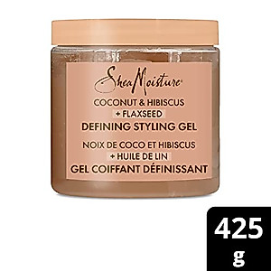 SheaMoisture Defining Styling Gel For Thick, Curly Hair Coconut and Hibiscus Paraben-Free Frizz Control Styling Gel 15 oz