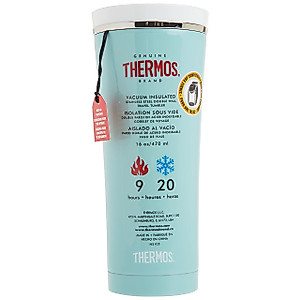 Thermos Sipp Stainless Steel 16 Ounce Travel Tumbler, Matte Turquoise (NS105TQ4)