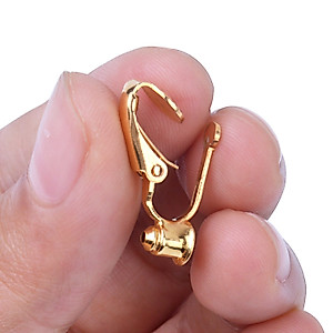 BronaGrand 20 Pieces Earring Clip Backs Clip-on Earring Converter Components Findings with Post for None Pierced Ears, Silver and Gold