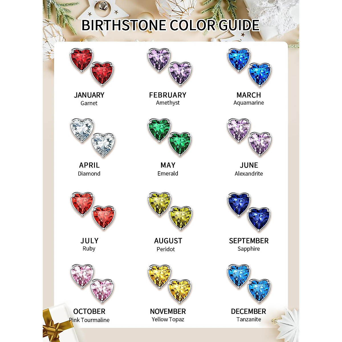 ChicSilver Earrings 925 Sterling Silver Heart Earrings, Crystal March Birthstone Aquamarine Earrings, Gem Stone Light Blue Earrings for Women Sensitive Ears