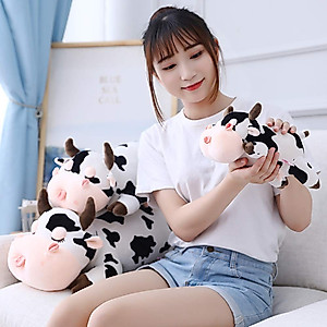 Jensquaify Cow Pillow, Cow Stuffed Animals Plush Toys Gifts for Kids, 23.6"