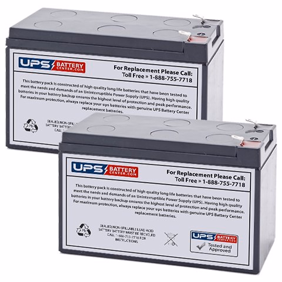 (2) 12V 7Ah F2 - Replacement battery set for Tripp Lite SMART1500LCDT by UPSBatteryCenter