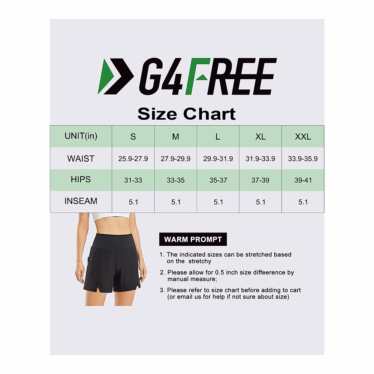 G4Free Athletic Running Shorts for Women Lightweight Quick Dry Workout Gym Shorts with Pockets 5" (Black, XXL)