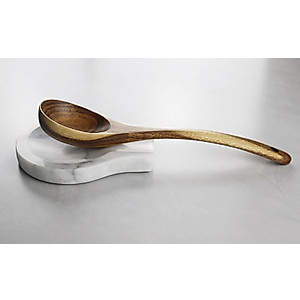 Marble Spoon Rest for Kitchen Counter, Cooking Utensil Holder for Stove Top, Spatula, Tongs Holder with Non-Slip Silicone Feet