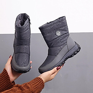 Padaleks Womens Snow Boots Waterproof Non Slip Platform Shoes Comfort Outdoor Fur Lined Winter Warm Ankle Booties