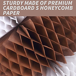 4Pcs Football Party Honeycomb Hanging Decorations 3D Football Honeycombs Tissue Paper Pom Poms for Boys Sport Theme Baby Shower Decorations