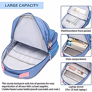 El-fmly Big School Backpack Bookbag for Teen Students, Multi Pockets Water Resistant Casual Daypack with 15.6 inch Laptop pocket for Travel (Pink)