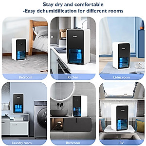 Dehumidifier for Home,Kiumo 40 OZ Small Dehumidifiers for Room, Quiet with Auto Shut Off, Portable Dehumidifiers for Bedroom (350 sq. ft), Bathroom, RV, Closet