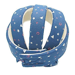 Ocanoiy Baby Safety Helmet Toddler Children Headguard Infant Head Cushion Protective Harnesses Cap Soft Adjustable Kid Safety Hat Head Protector (Starry Blue)