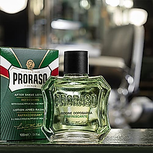 Proraso After Shave Lotion for Men, Refreshing and Toning with Menthol and Eucalyptus Oil, 3.4 Fl Oz (Pack of 1)