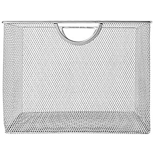 YBM HOME 2321-1116-198set Open Bin Storage Basket Organizer, Set of 3 13.25 x 8.5, 12 x 8 & 14.5 x 9, Silver, 3 Count